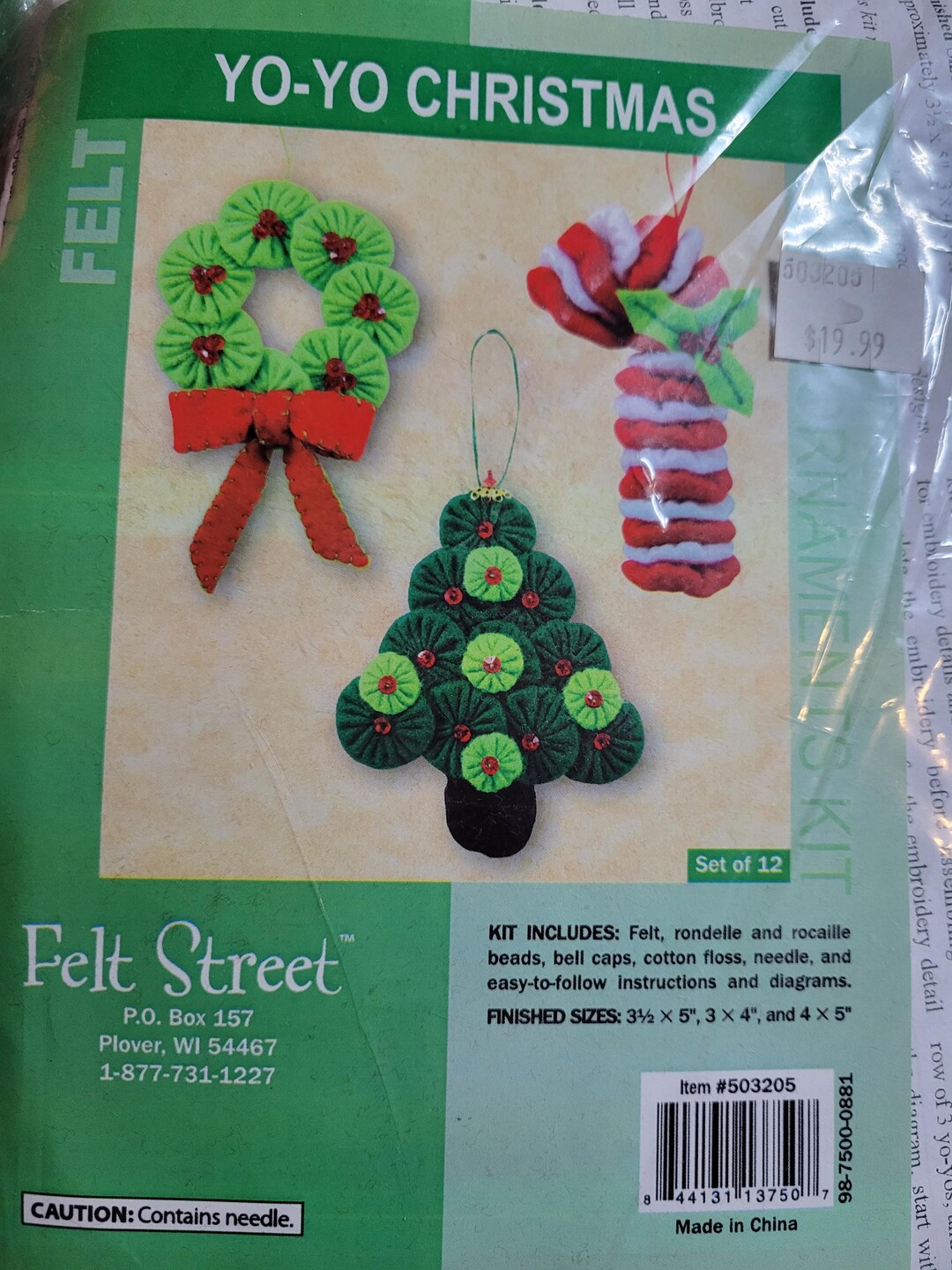 Yo-yo Christmas Felt Kit by Felt Street - Etsy