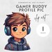 Gamer Buddy Icon Profile Picture Boy Chibi Style Avatar Single Clip Art ...