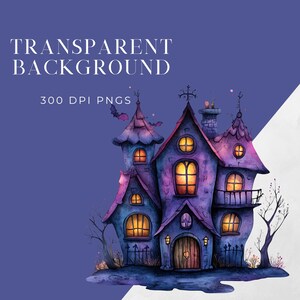 Spooky Halloween Haunted Houses Clip Art Pack 22 PNG Images 300 DPI ...