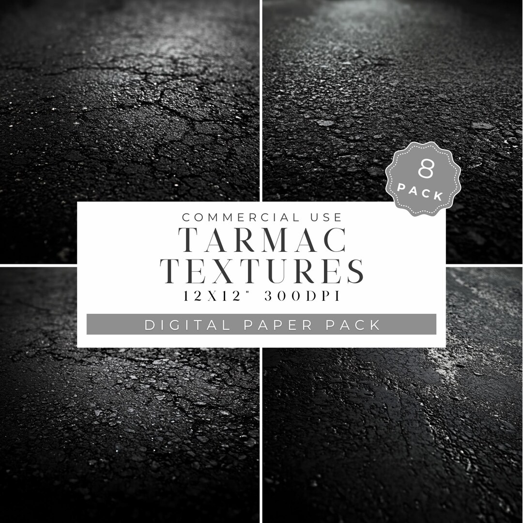 Tarmac Textures Backgrounds Digital Paper Pack 8 High Resolution 300DPI ...