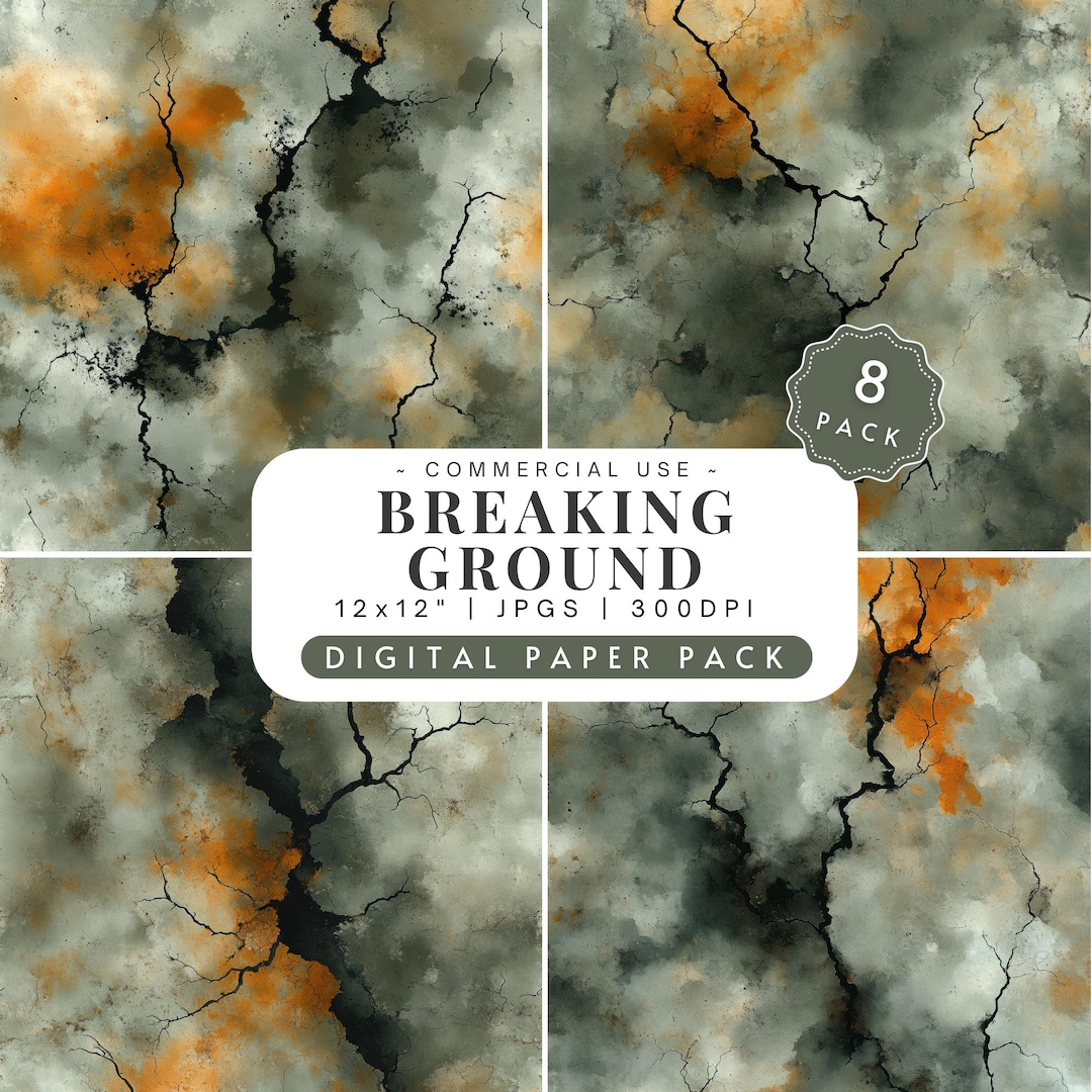 Breaking Ground Cracked Texture Backgrounds Digital Paper Pack 8 High ...