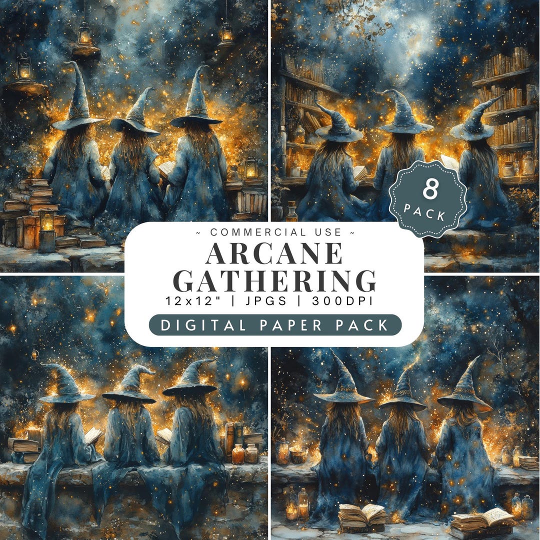 Arcane Gathering Magical Wizard Texture Backgrounds Digital Paper Pack ...