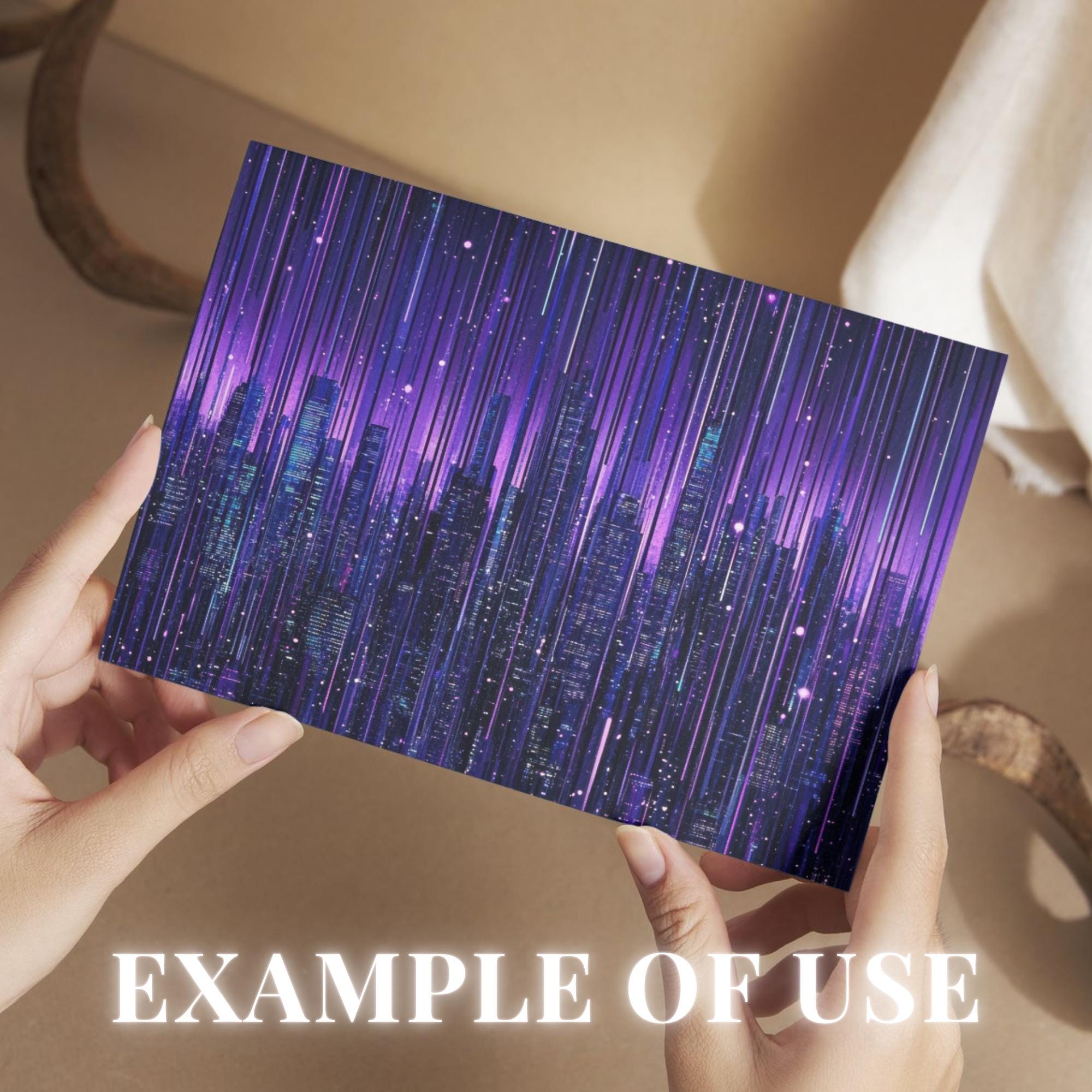 Glitchcore Cityscape Neon Texture Backgrounds Digital Paper Pack 8 High ...