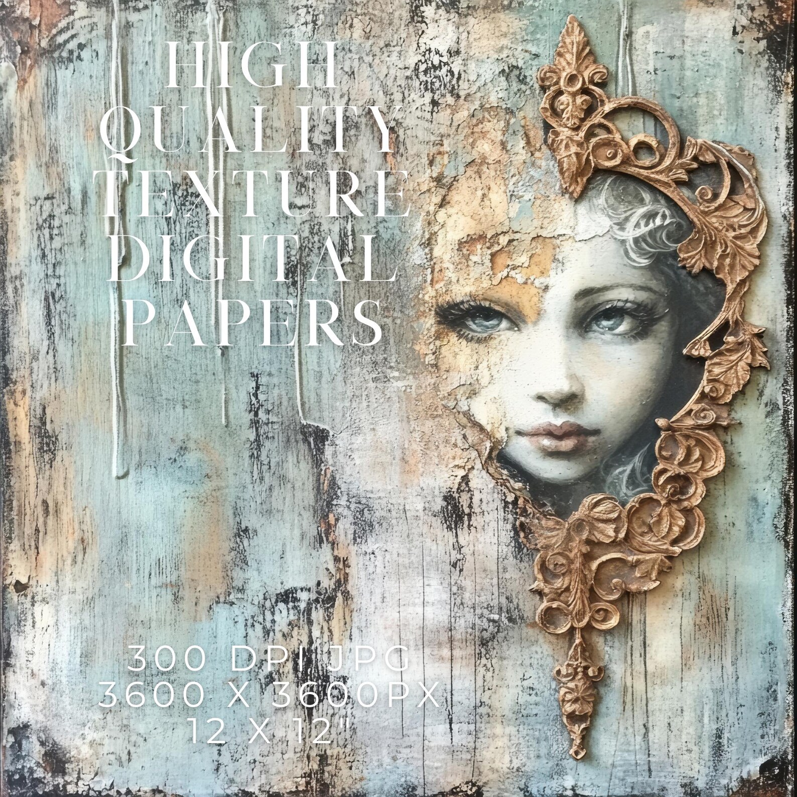 Timeless Reflections Portraits Backgrounds Digital Paper Pack 8 High ...