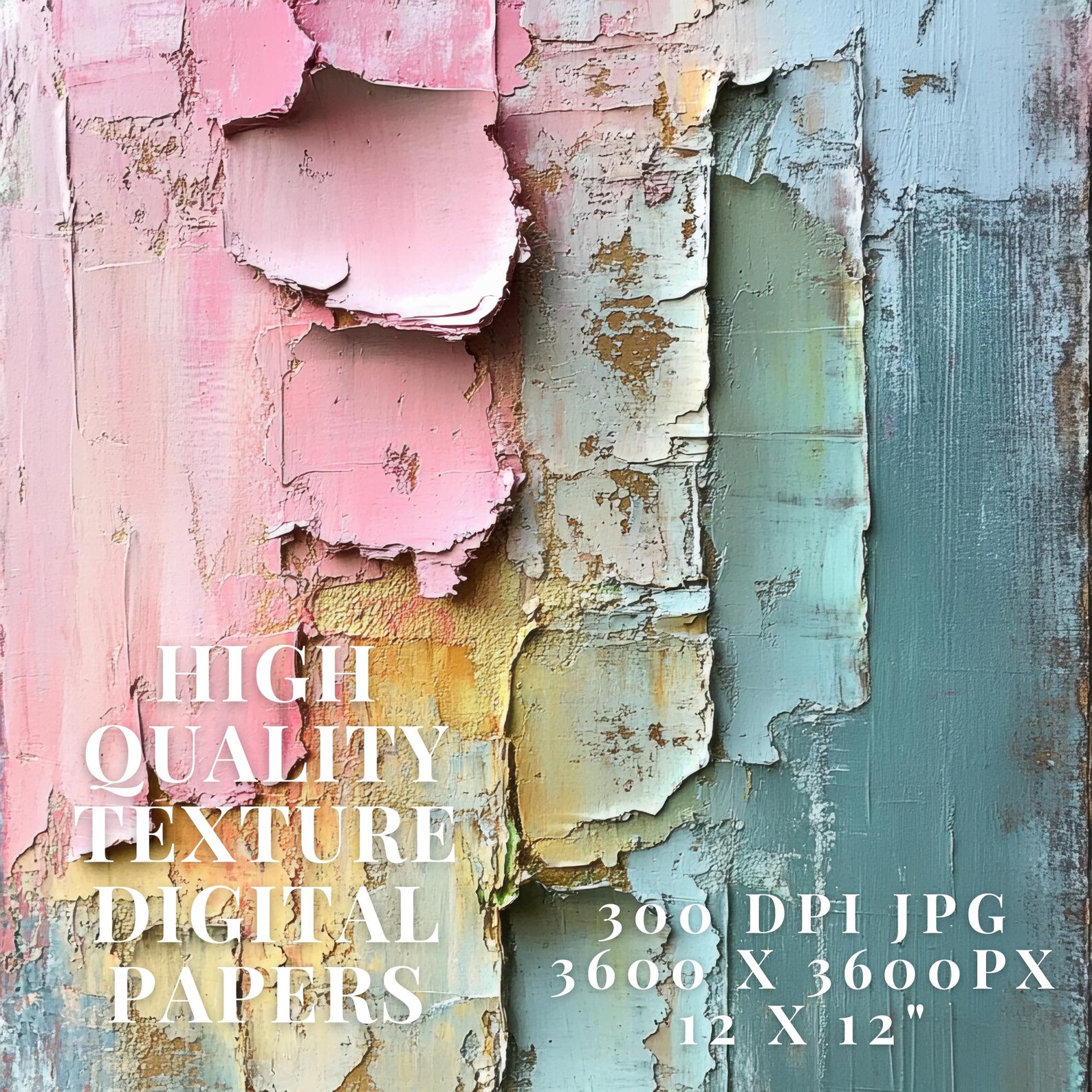 Distressed Pastels Paint Texture Backgrounds Digital Paper Pack 8 High ...