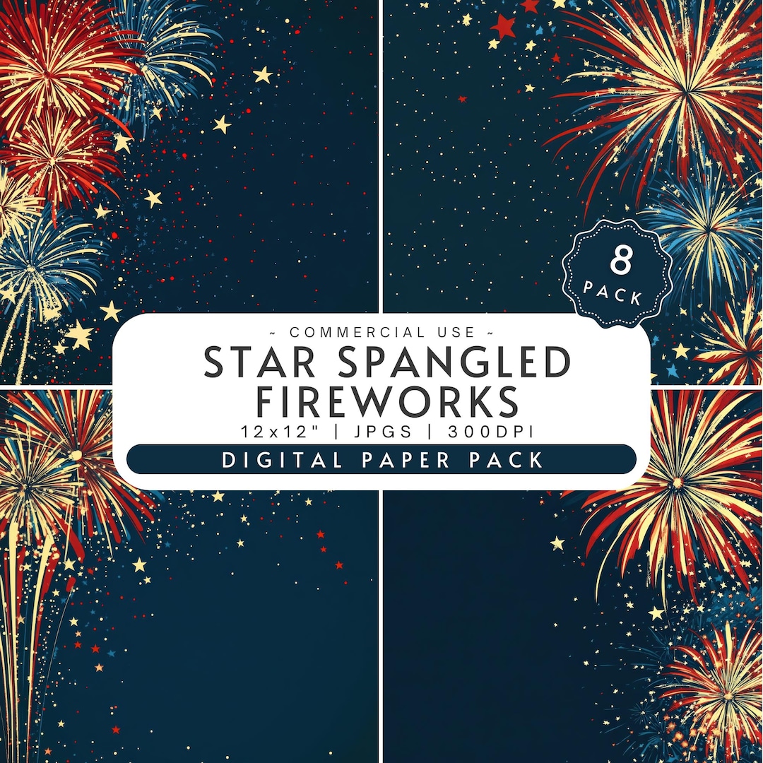 Star Spangled Fireworks Patriotic Stars 4th July Texture Backgrounds ...