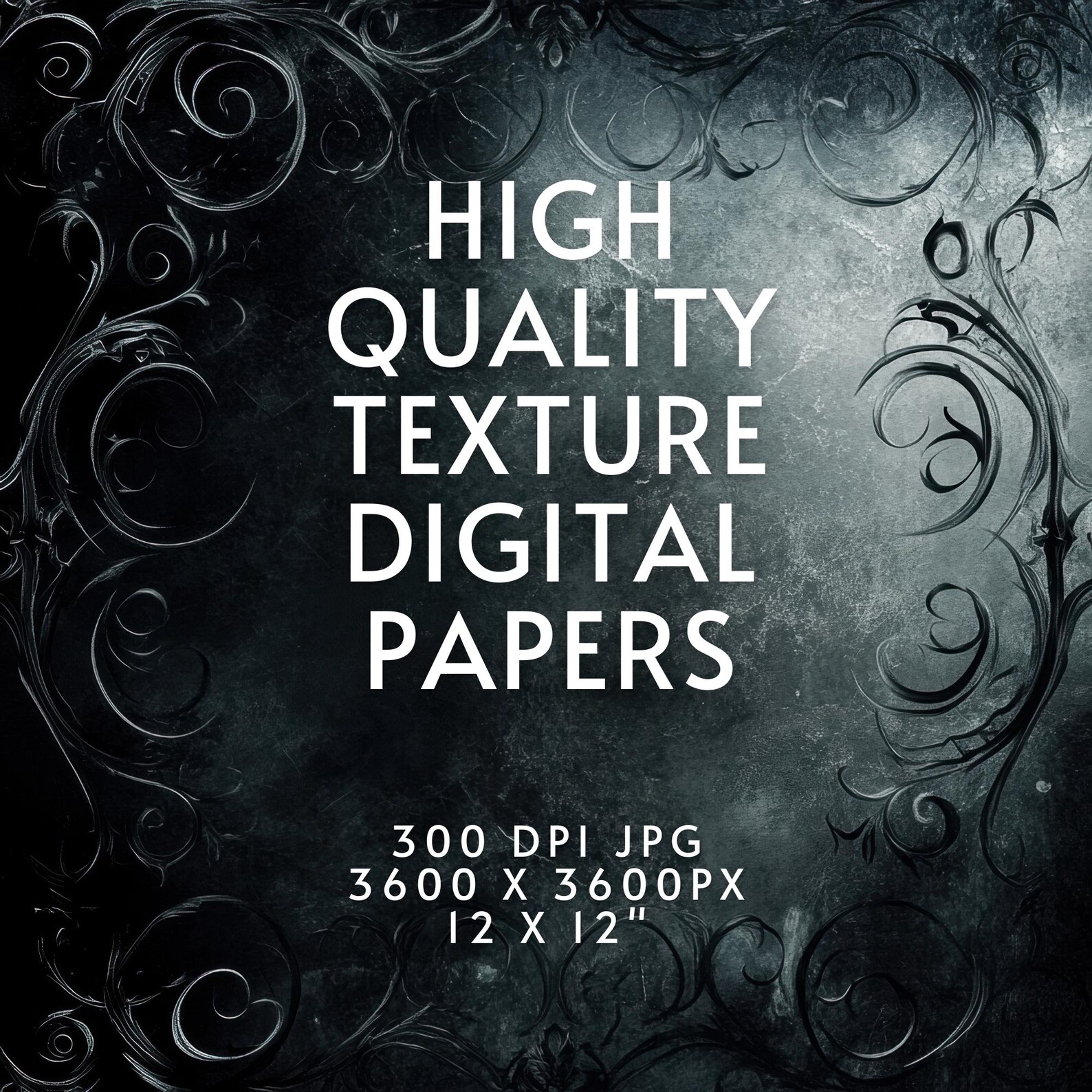 Gothic Noir Frames Vintage Dark Black Texture Backgrounds 8 Digital ...