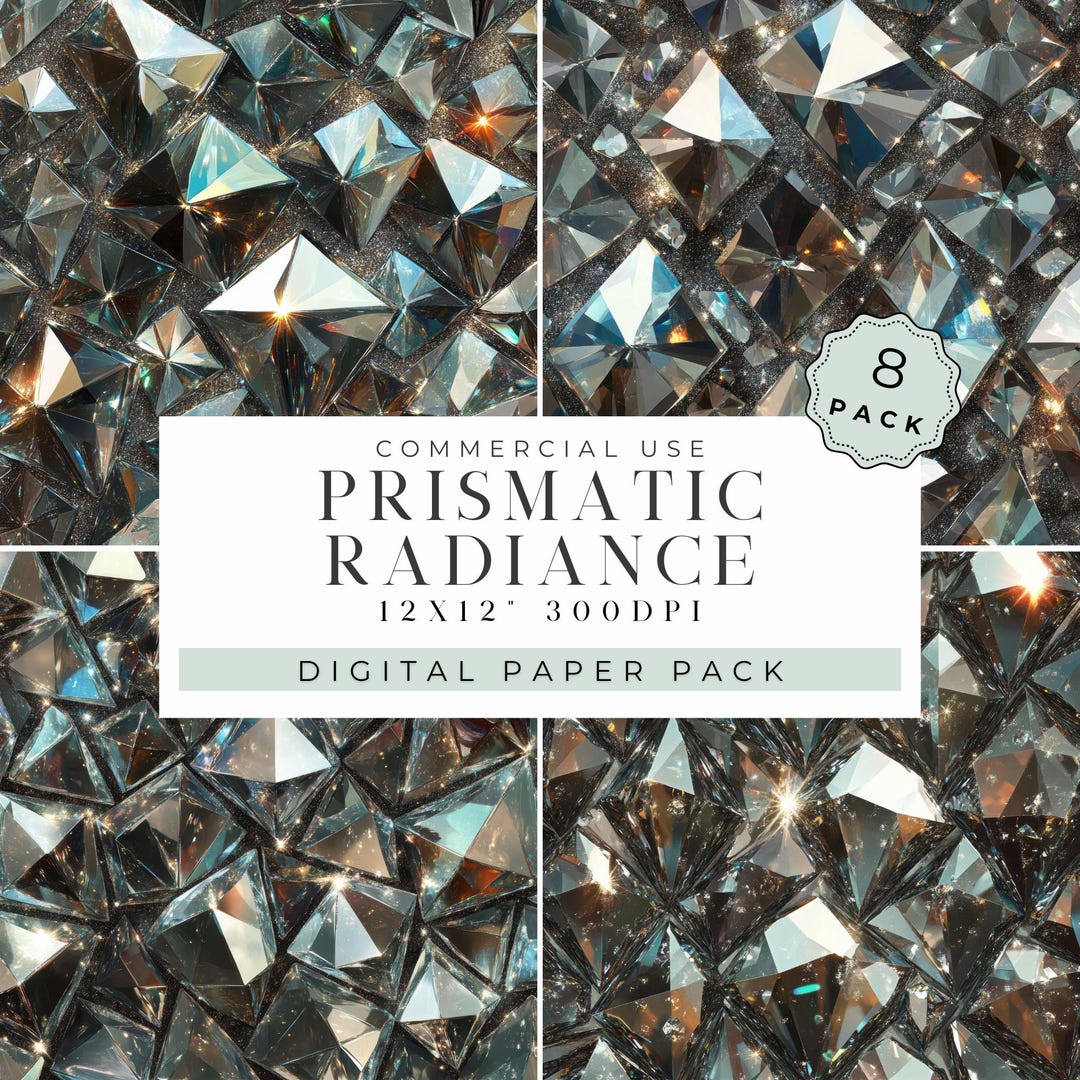 Prismatic Radiance Texture Backgrounds Digital Paper Pack 8 High ...