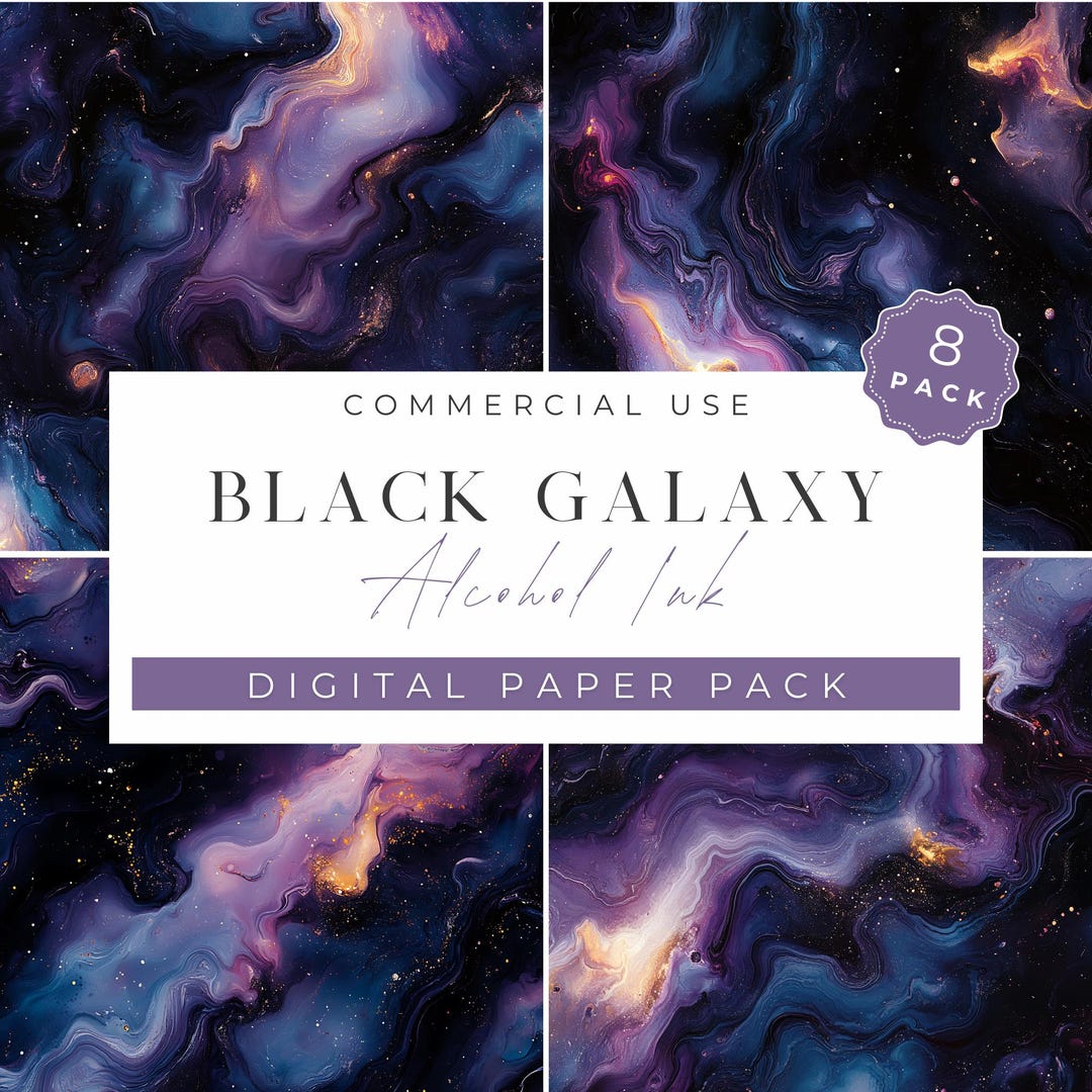 Black Galaxy Alcohol Ink Backgrounds: Digital Paper Pack (12x12 JPG) - Etsy