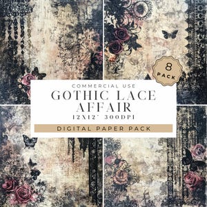 Gothic Lace Affair Texture Backgrounds Digital Paper Pack 8 High ...