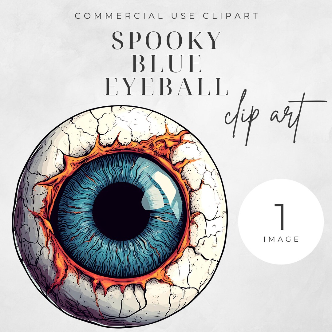 Spooky Blue Eyeball Single Clip Art 300DPI High-resolution PNG ...