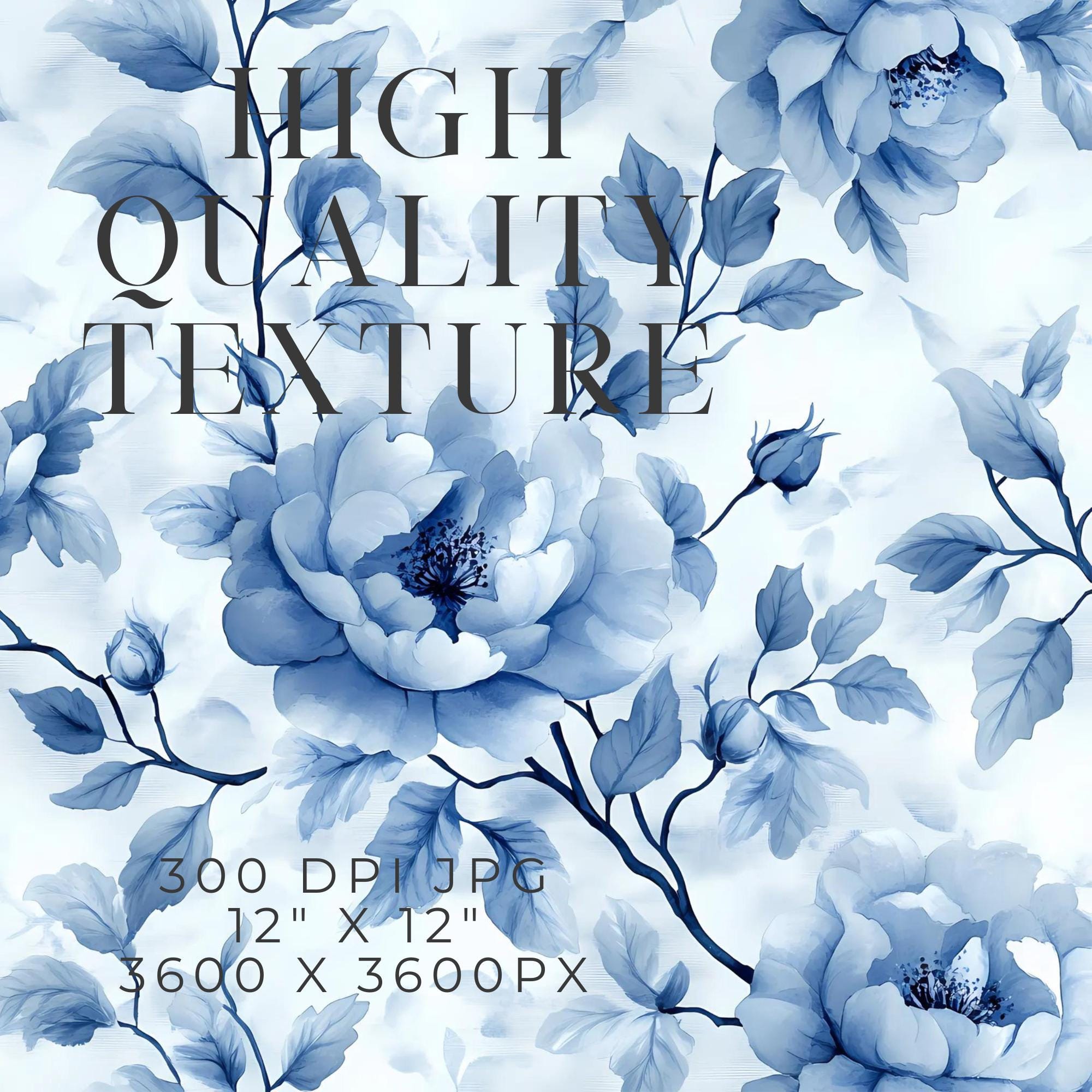 French Blue Floral Toile Inspired Backgrounds Digital Paper Pack - 8 ...