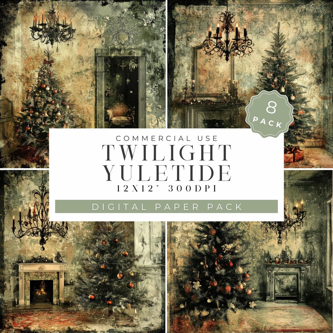 Twilight Yuletide Backgrounds Digital Paper Pack 8 High Resolution ...