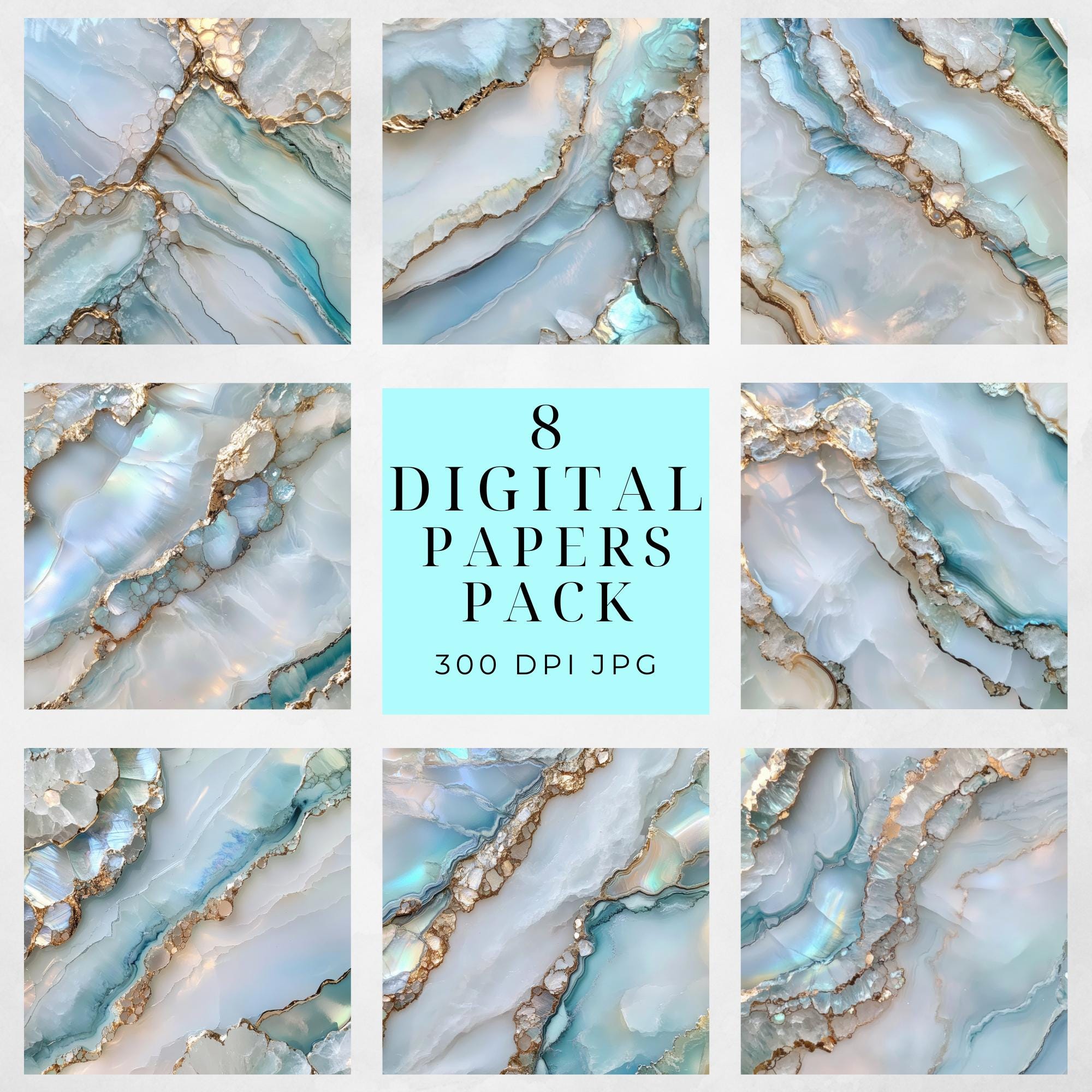 Moonstone Geode Backgrounds Digital Paper Pack 8 High Resolution 300DPI ...