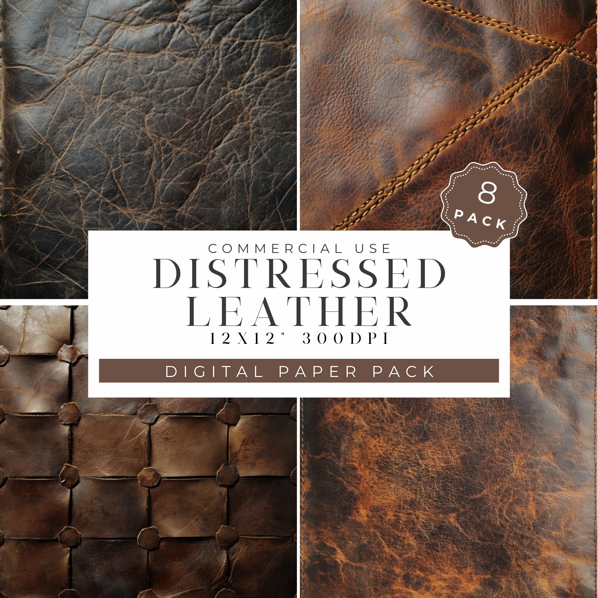 Distressed Leather Texture Backgrounds Digital Paper Pack 8 High ...