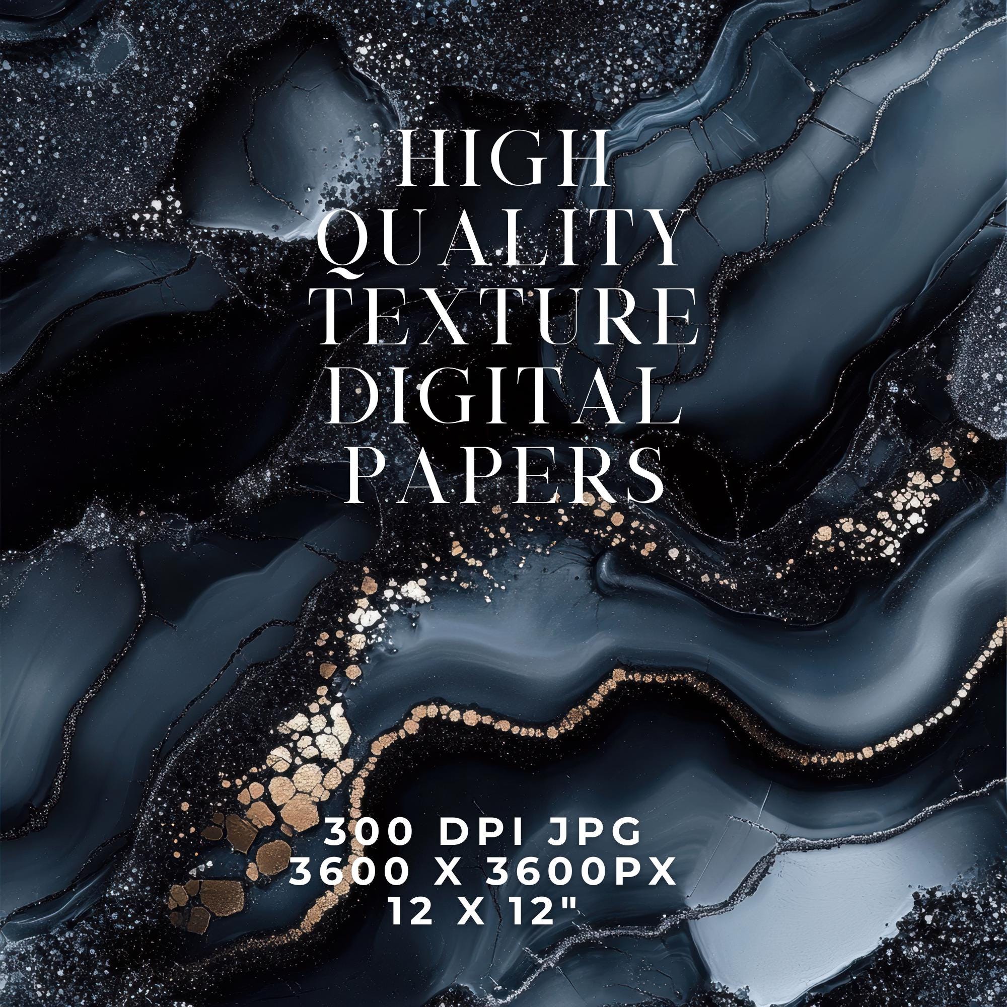 Black Onyx Geode Texture Backgrounds Digital Paper Pack 8 High ...