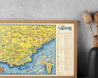 1895 Vintage French Riviera Map - Etsy