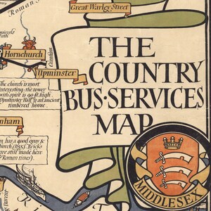 Old London Bus Map, 1928 Antique Style Vintage Map of London and Its ...
