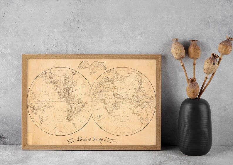 Old World Map, 1810 Vintage Antique Style Map of the World, by E ...