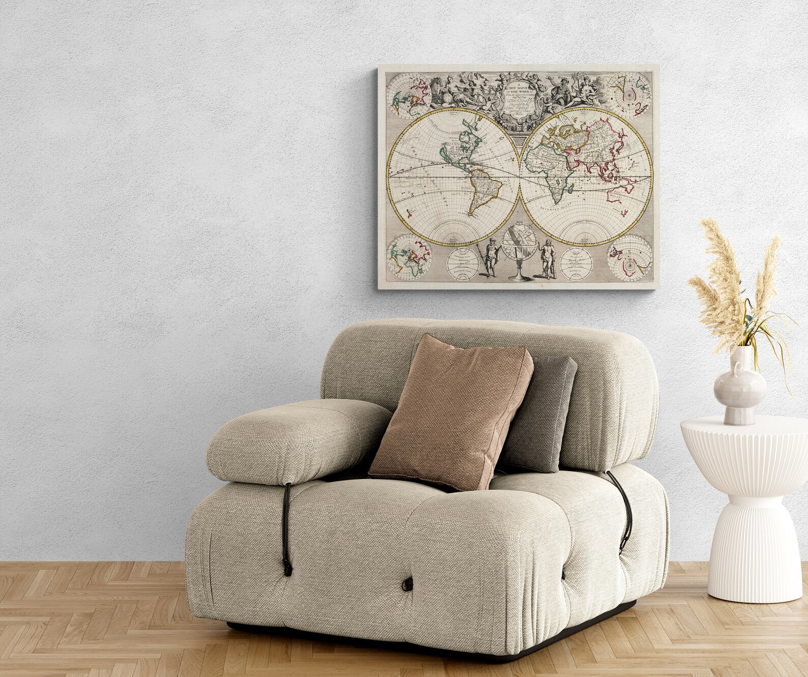 Old World Map, 1721 Vintage Antique Style Map of the World, by John ...