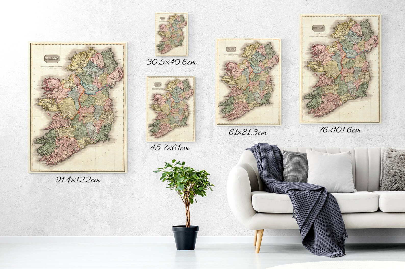 Old Ireland Map, 1813 Vintage Antique Style Map of Ireland, by ...