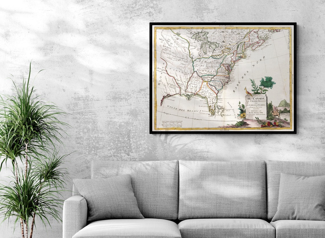 Old United States Map, 1878 Vintage Antique Style Map of America, by A ...