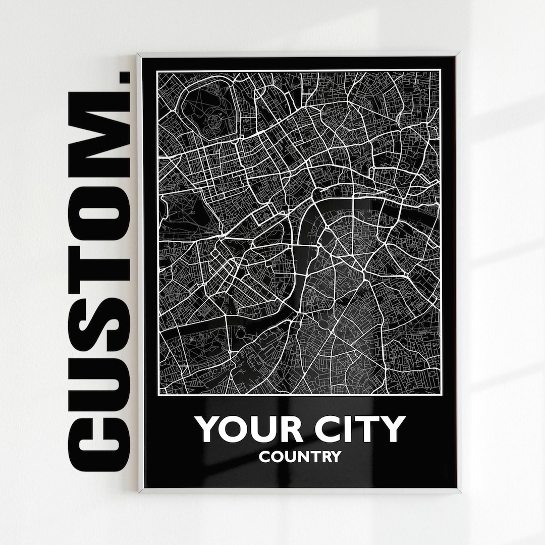 Custom Printable Map, Digital Download Custom City Map, Personalized ...