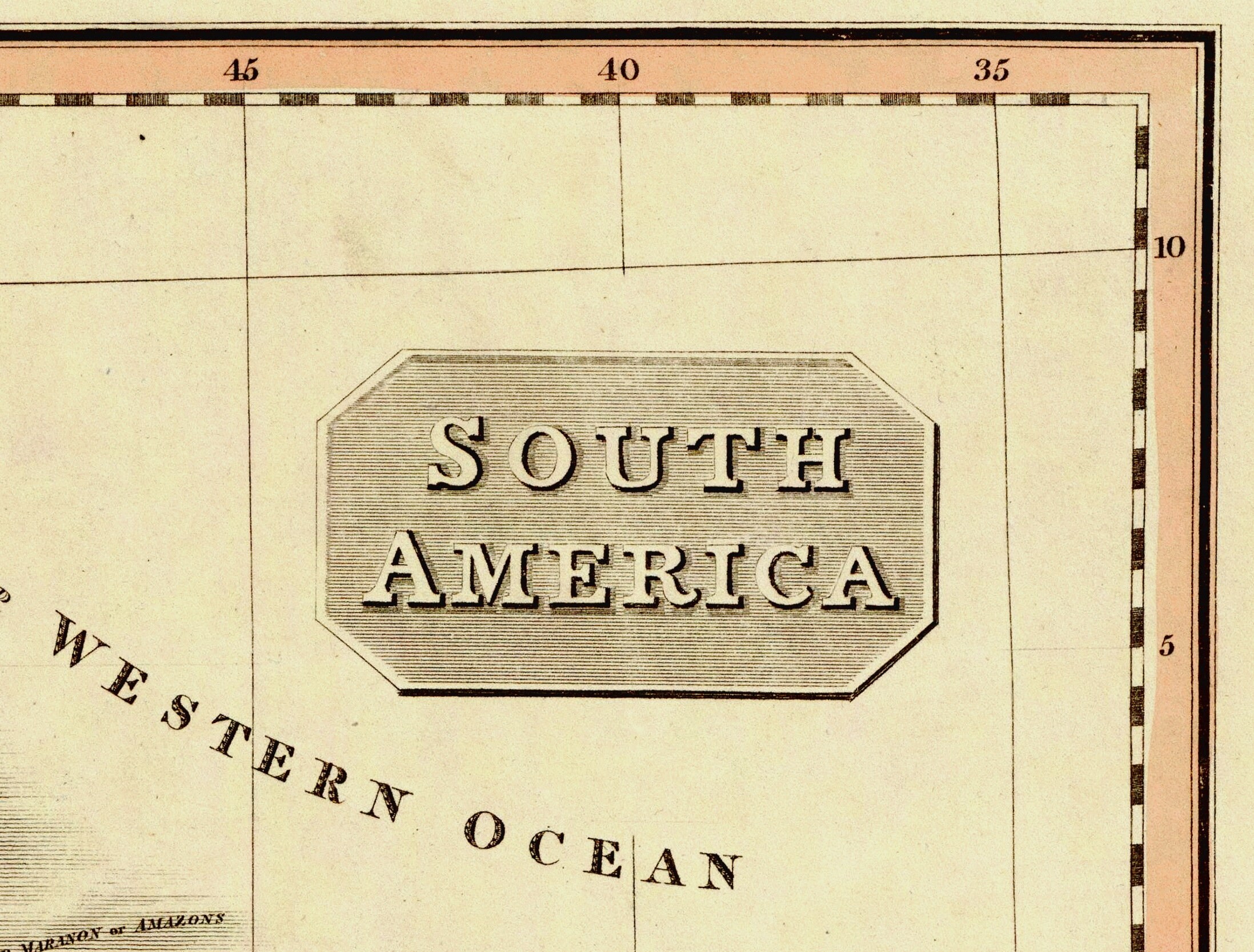 Old South America Map, 1811 Vintage Antique Style Map of America, by ...