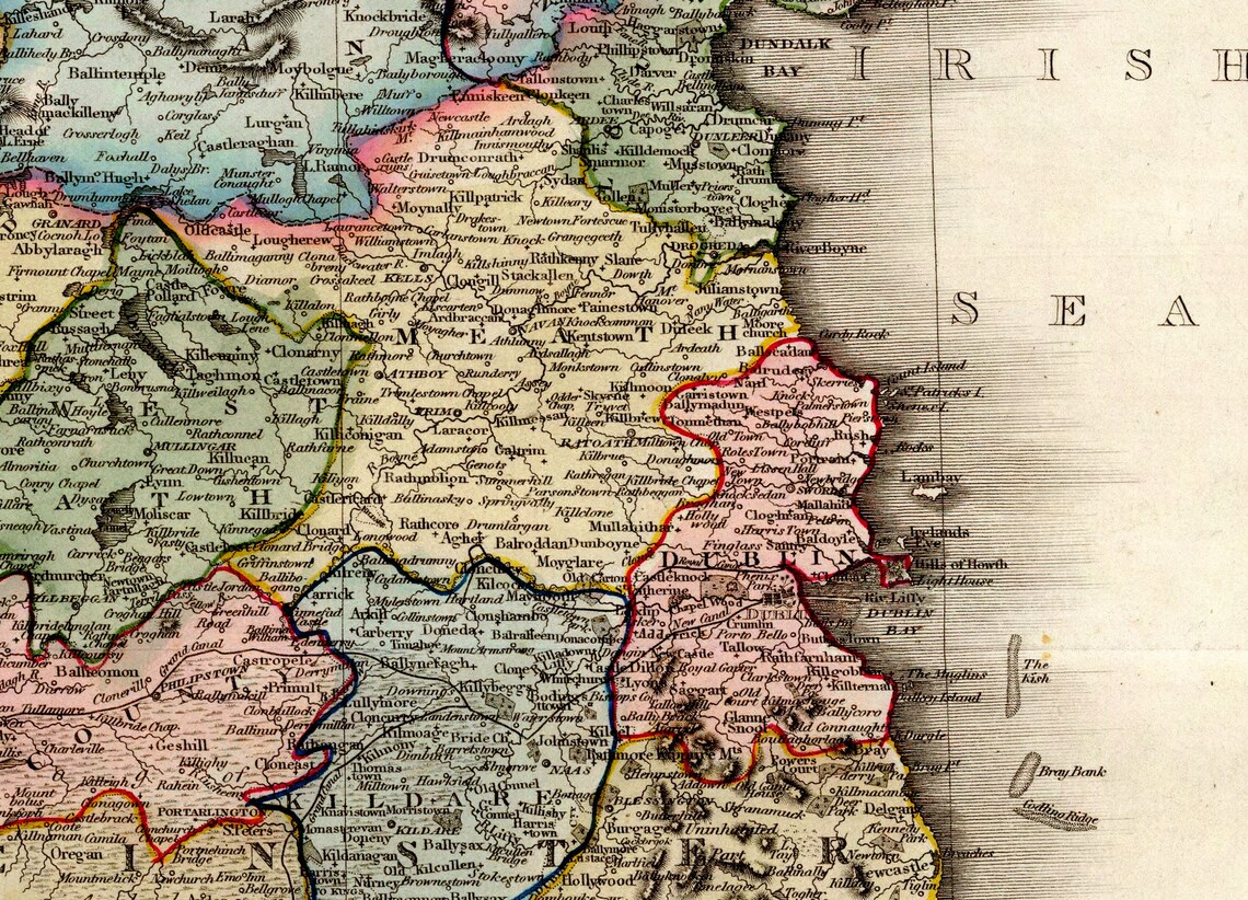 Old Ireland Map, 1813 Vintage Antique Style Map of Ireland, by ...