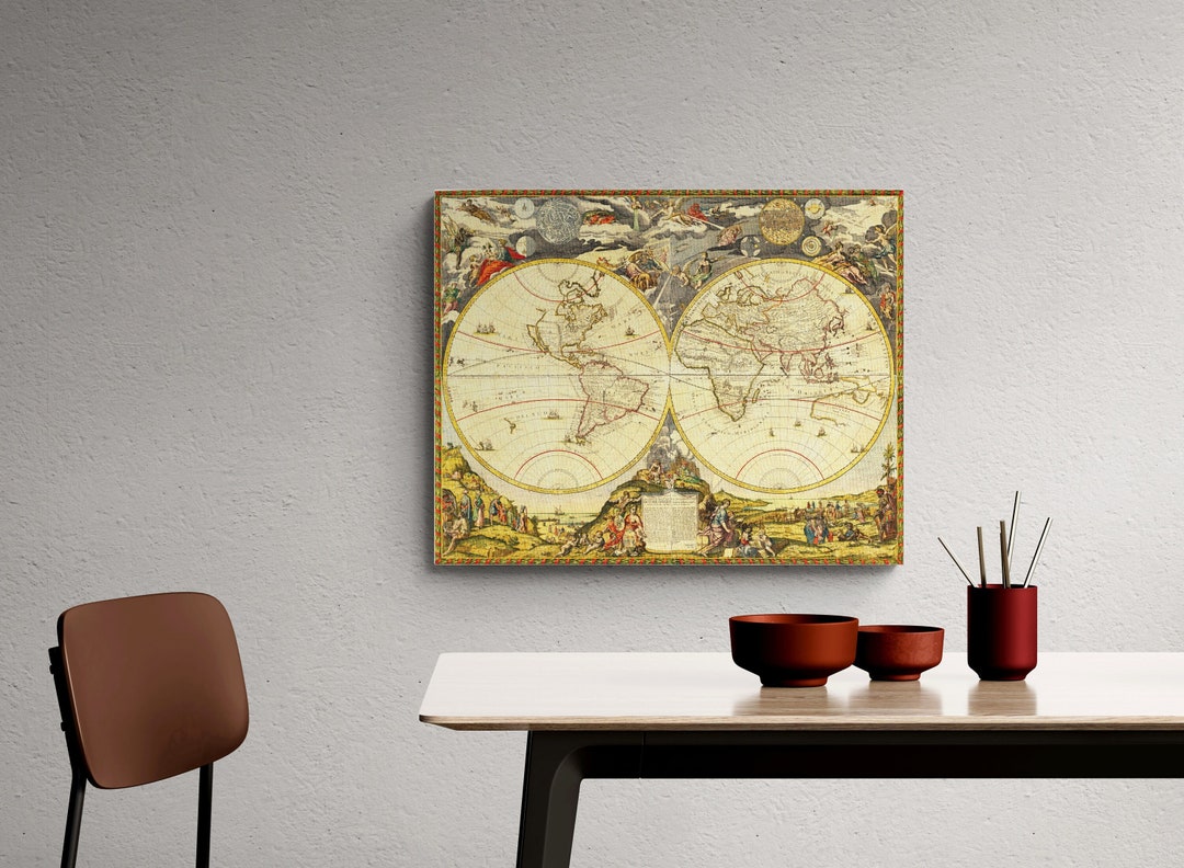 Old World Map, 1700 Vintage Antique Style Map of the World, by P ...