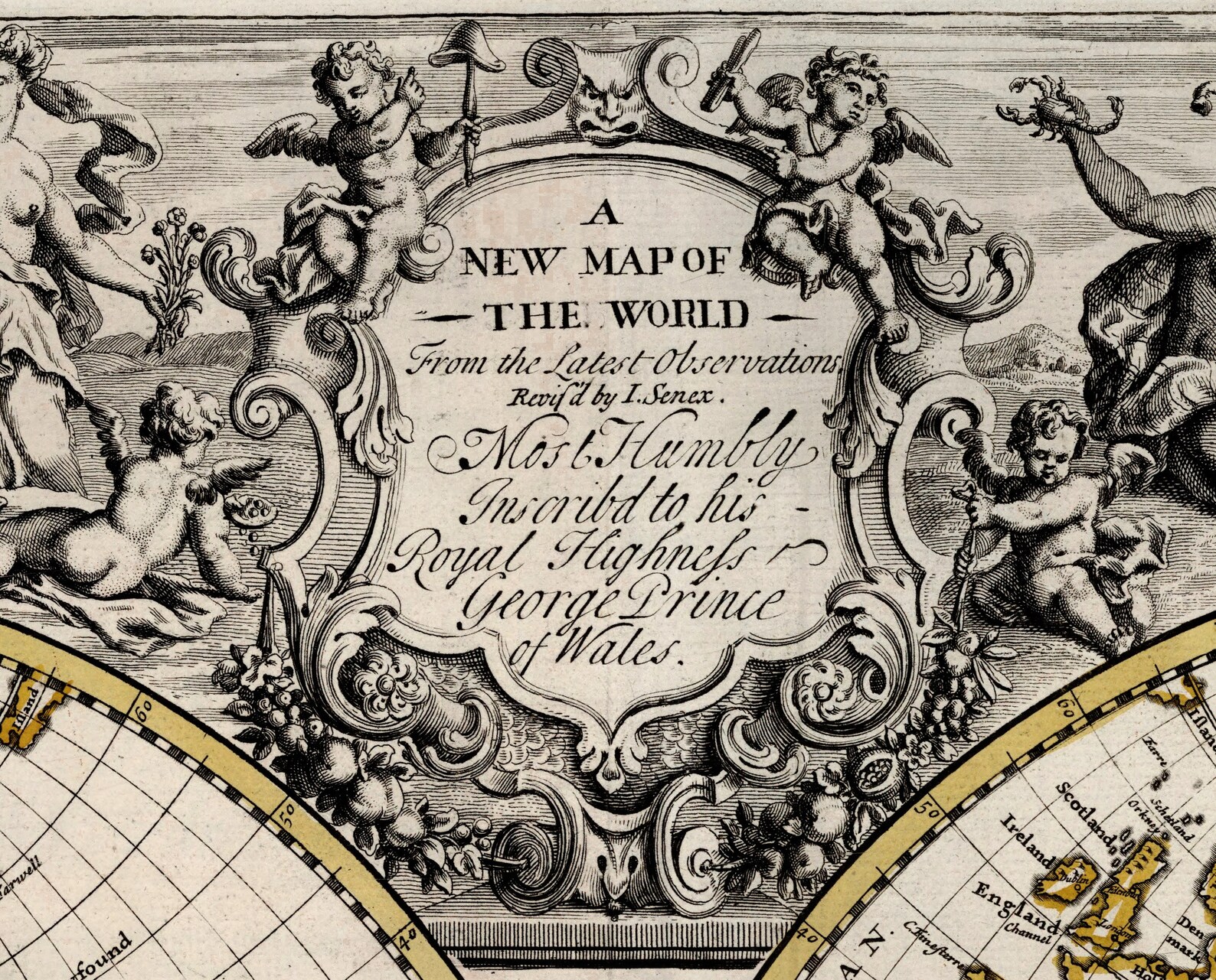 Old World Map, 1721 Vintage Antique Style Map of the World, by John ...