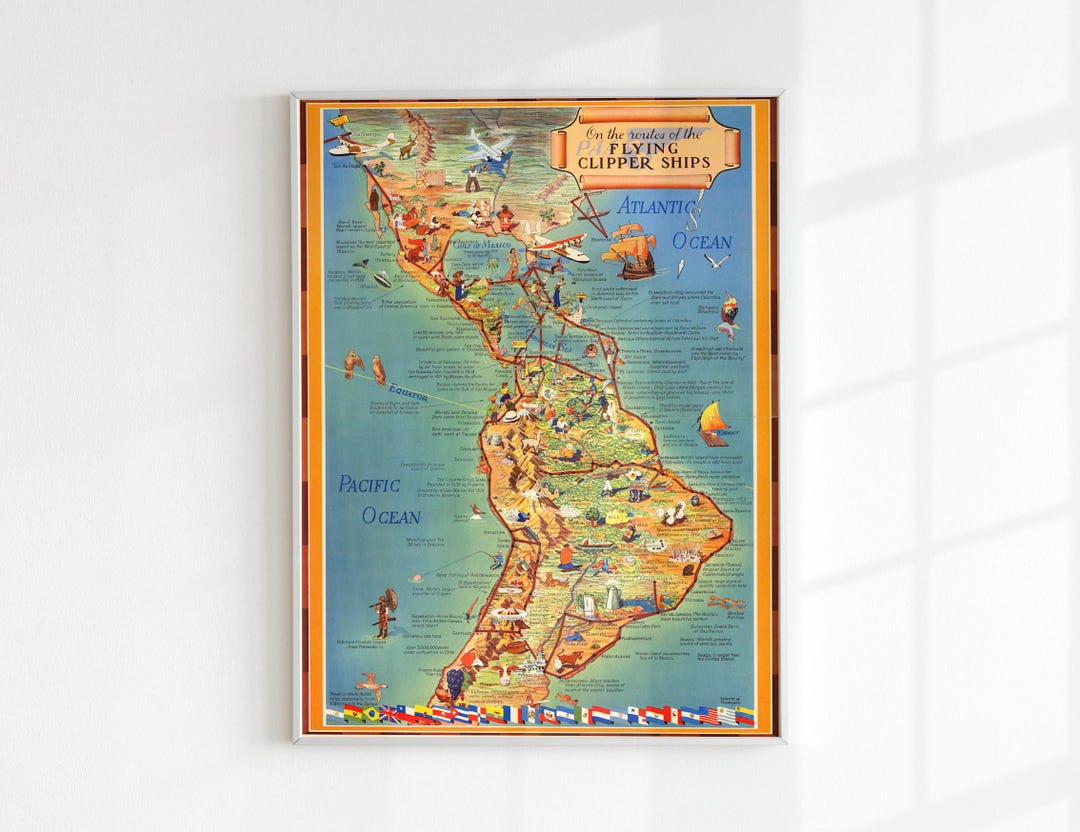 Old America Map, 1941 Antique Style Vintage Map of American Continent ...
