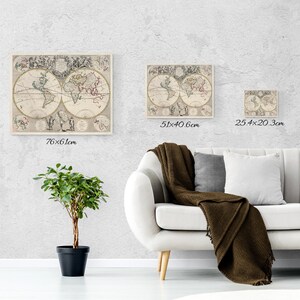 Old World Map, 1721 Vintage Antique Style Map of the World, by John ...