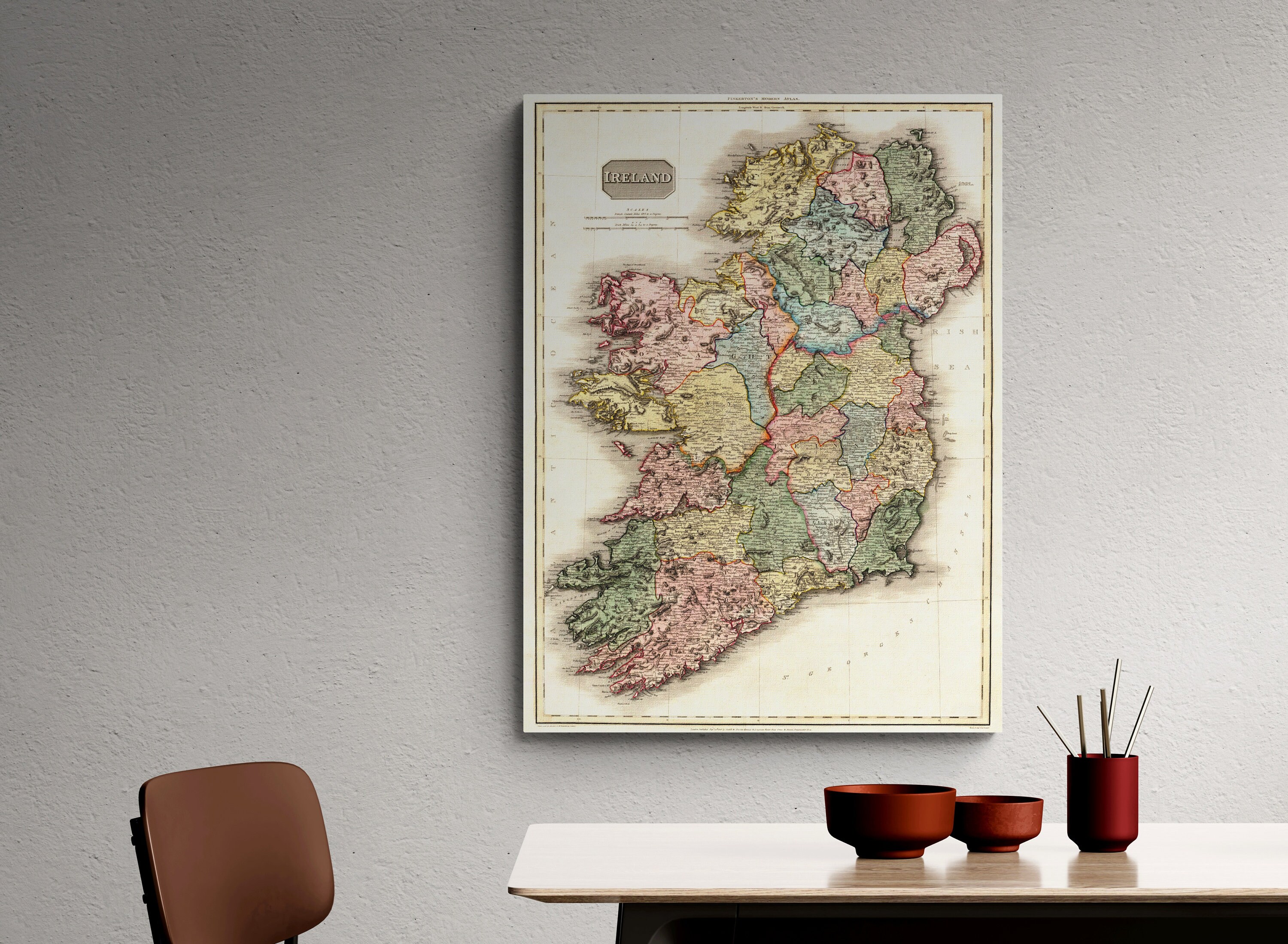 Old Ireland Map, 1813 Vintage Antique Style Map of Ireland, by ...