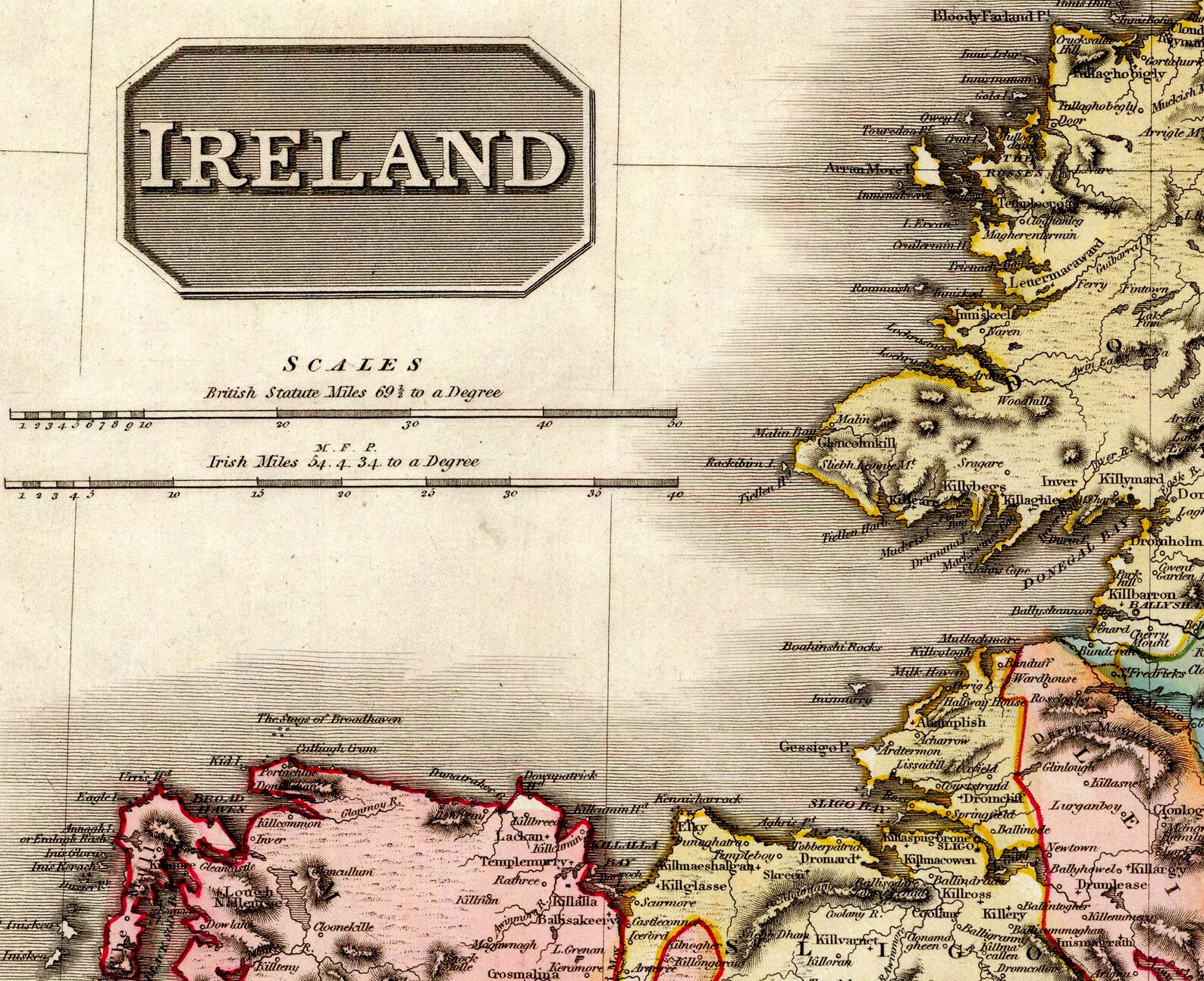 Old Ireland Map, 1813 Vintage Antique Style Map of Ireland, by ...
