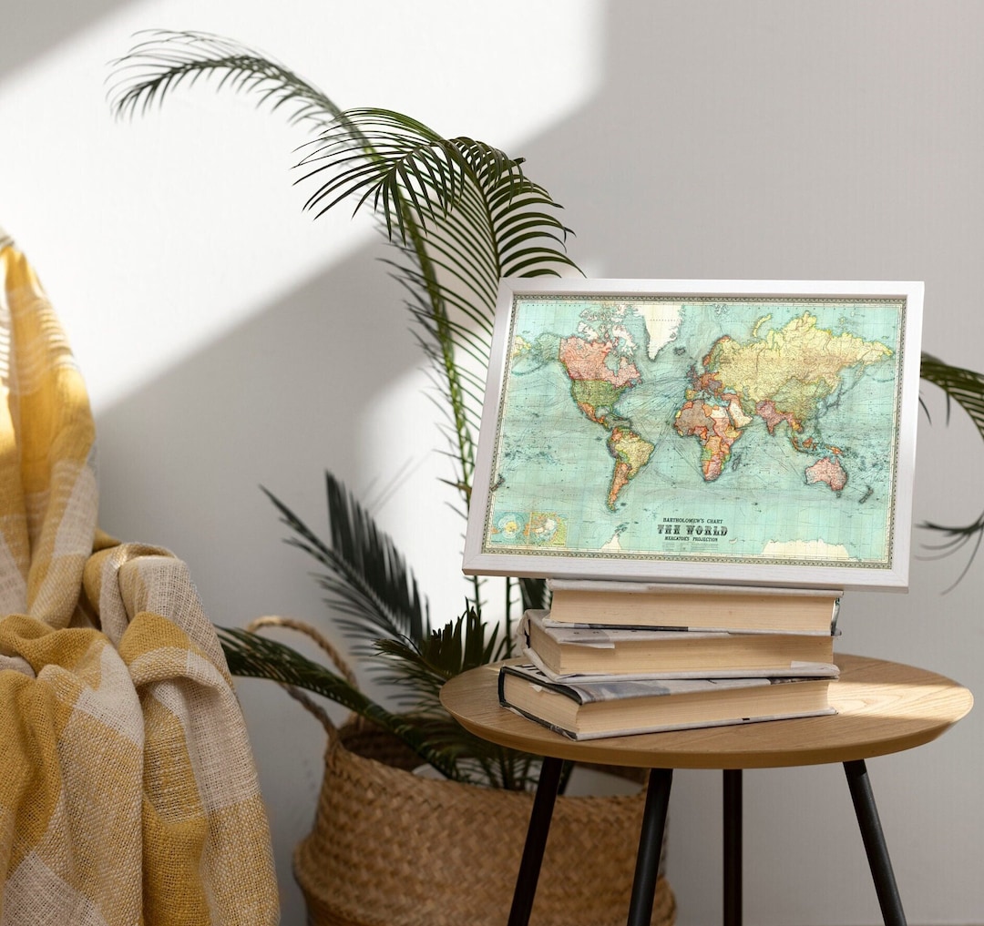 Old World Map, 1914 Vintage Antique Style Map of the World, by ...