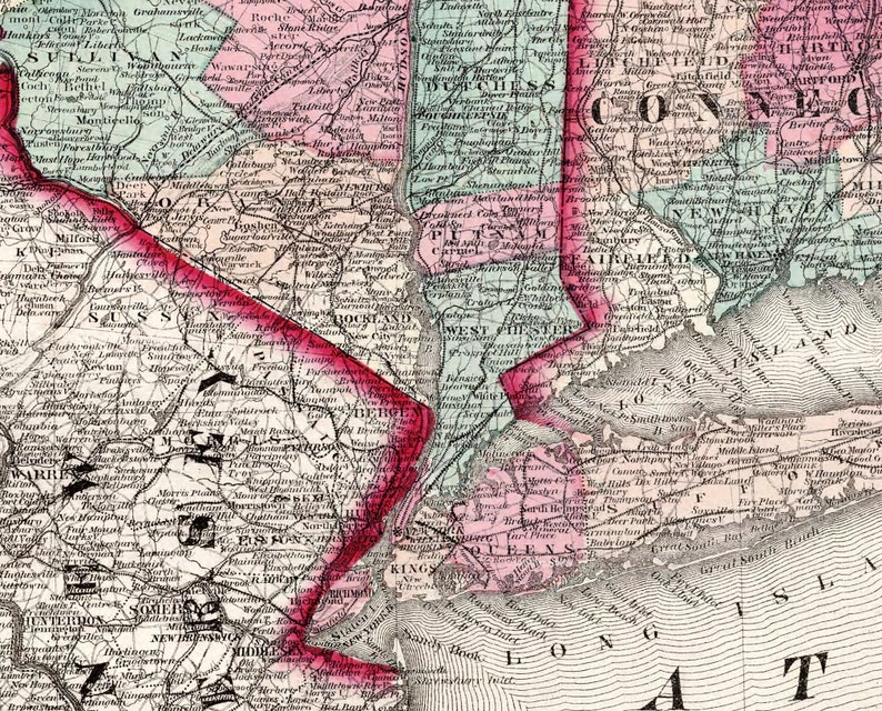 Old States Map, 1874 Vintage Antique Style Map of America, by Taintor ...