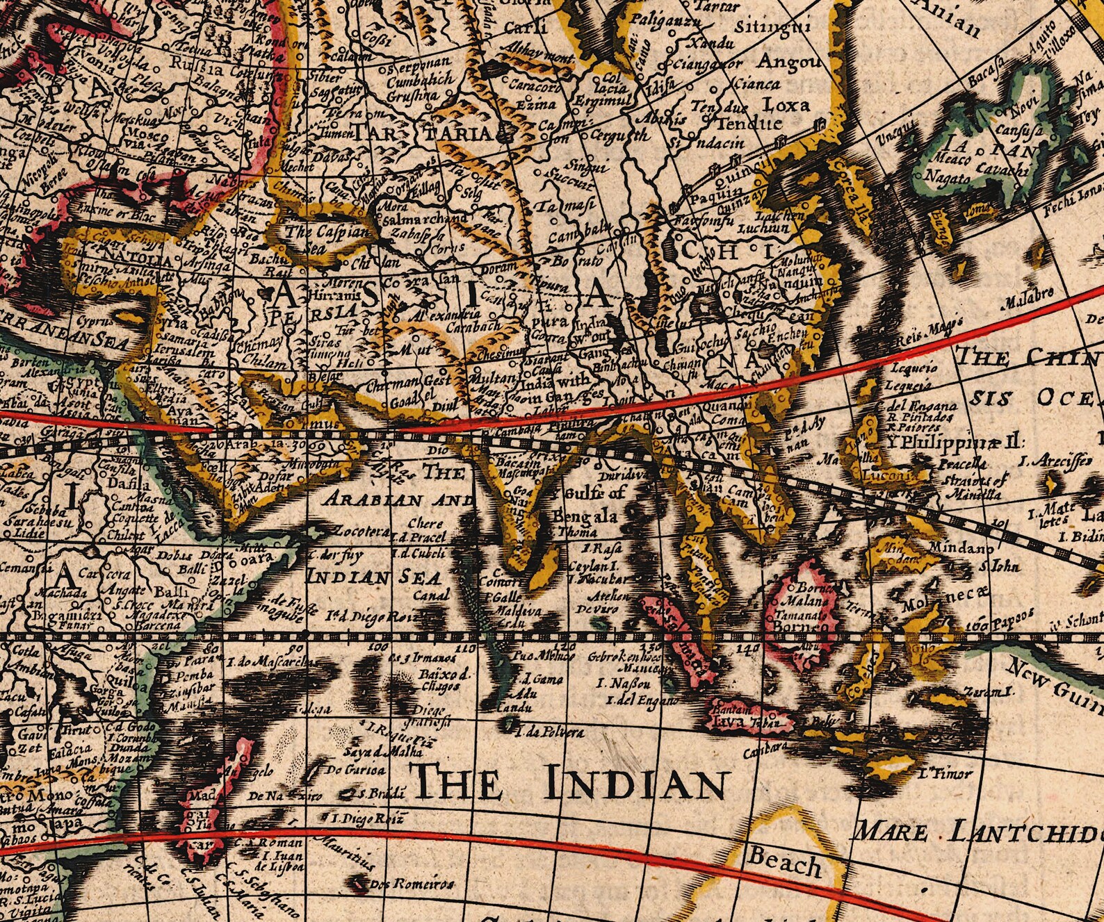 Old World Map, 1651 Vintage Antique Style Map of the World, by John ...