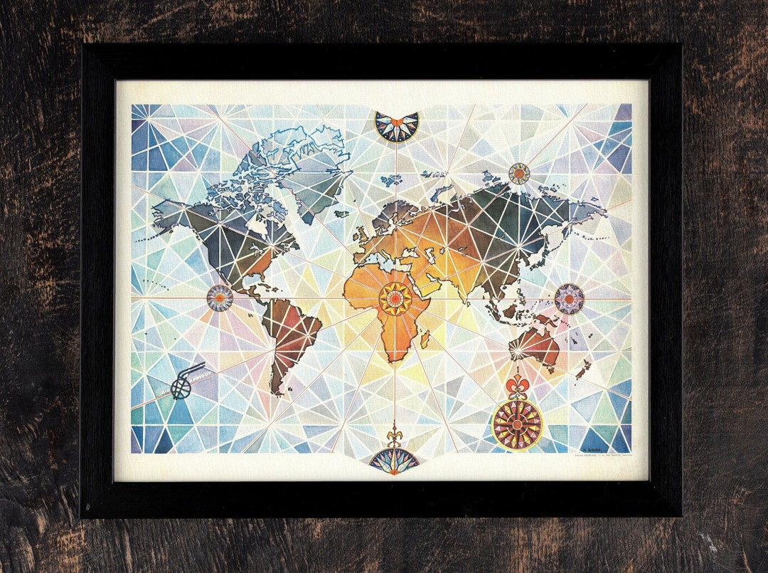 Old World Map, 1960 Antique Style Vintage Map of the World, Rare World ...