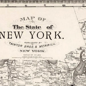 Old States Map, 1874 Vintage Antique Style Map of America, by Taintor ...