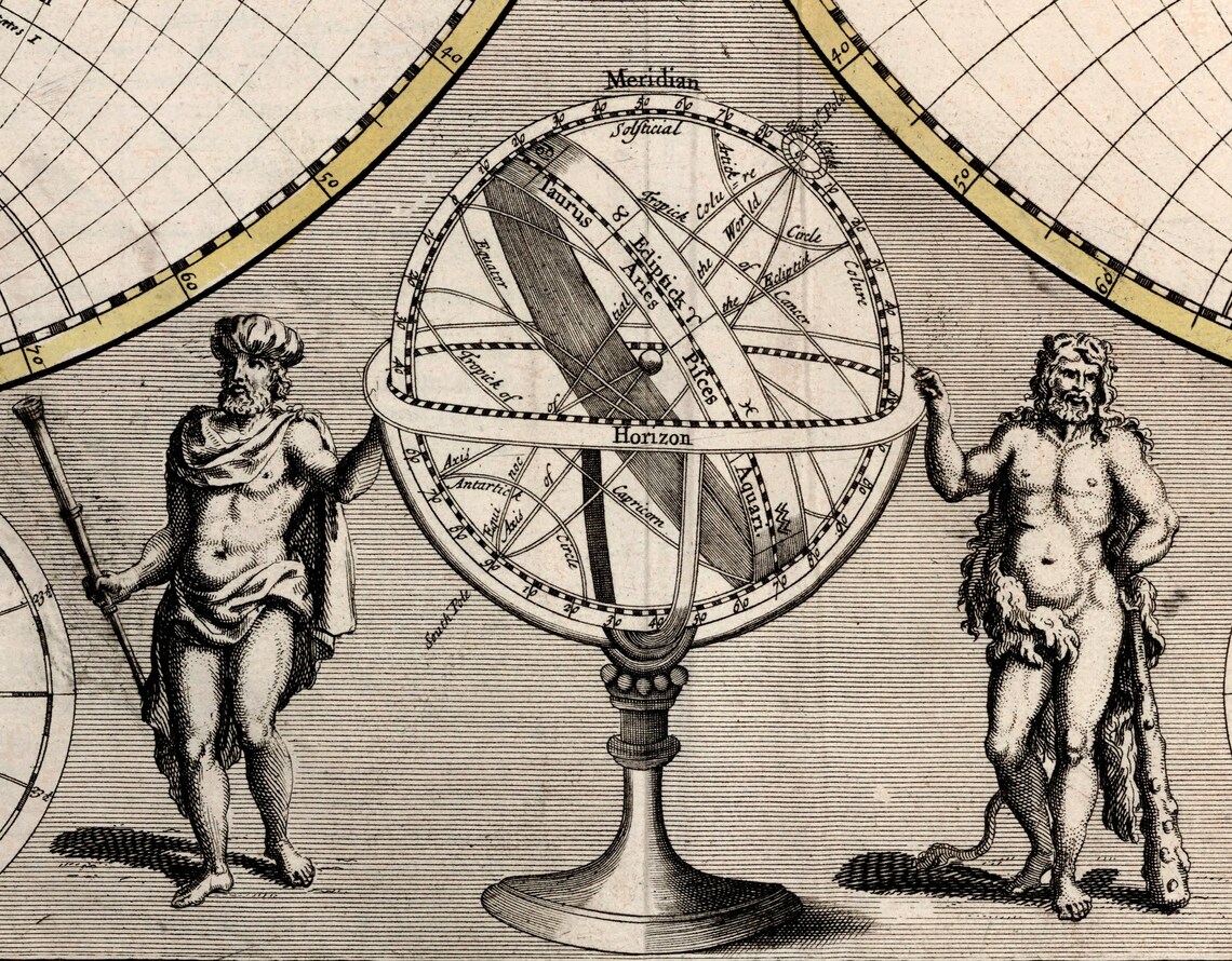 Old World Map, 1721 Vintage Antique Style Map of the World, by John ...