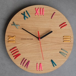 Wooden Clock Kit. Stitch Your Own Craft Clock Kit. Customisable Colours ...