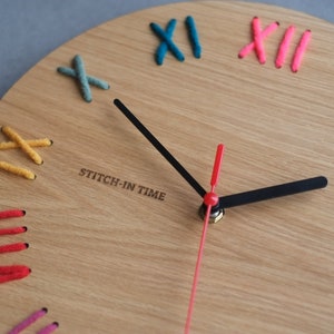 Wooden Clock Kit. Stitch Your Own Craft Clock Kit. Customisable Colours ...