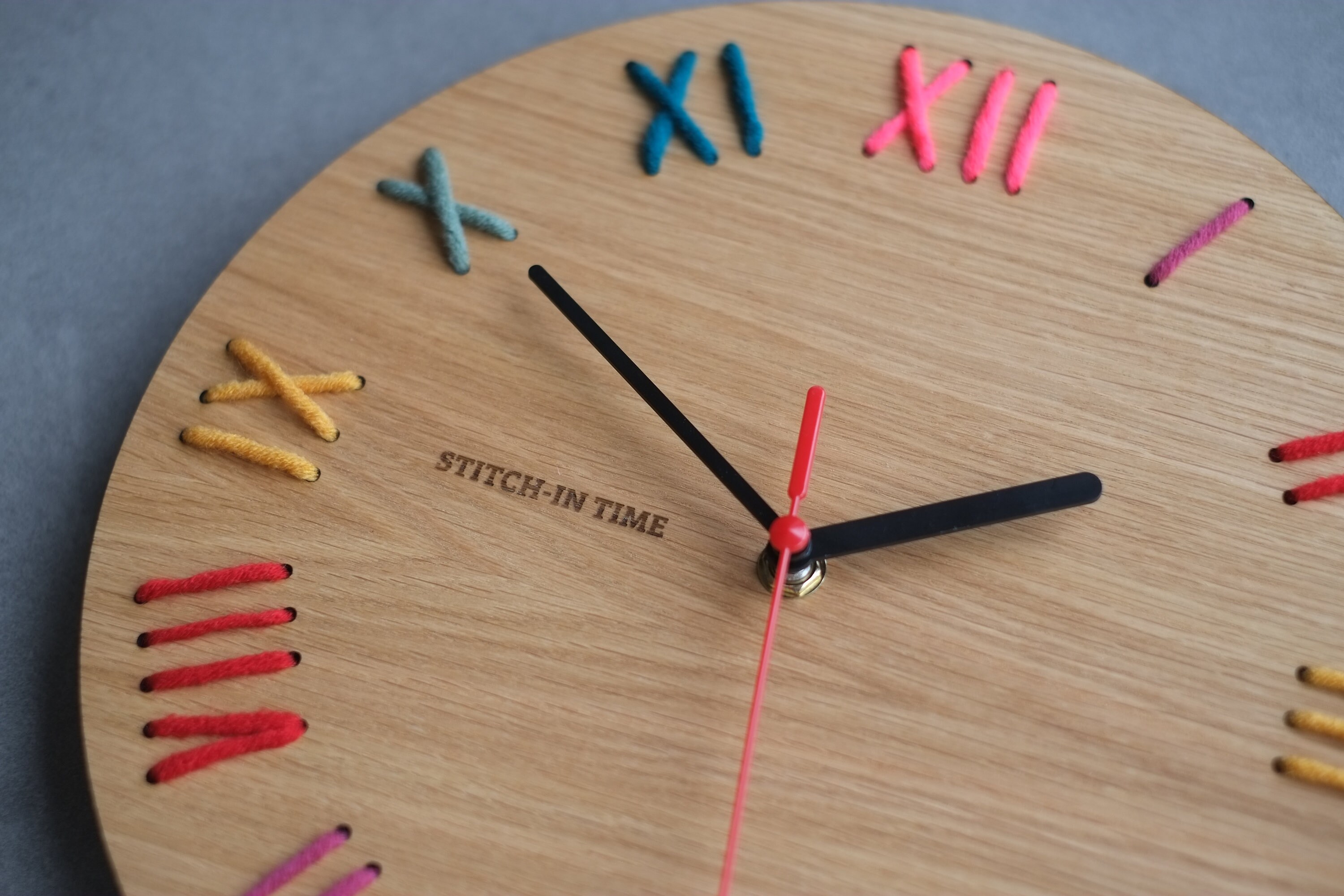 Wooden Clock Kit. Stitch Your Own Craft Clock Kit. Customisable Colours ...