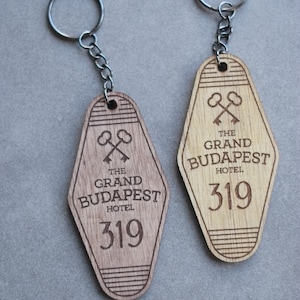 Wooden Movie Keyring Retro Hotel Style - the Grand Budapest Hotel - Etsy