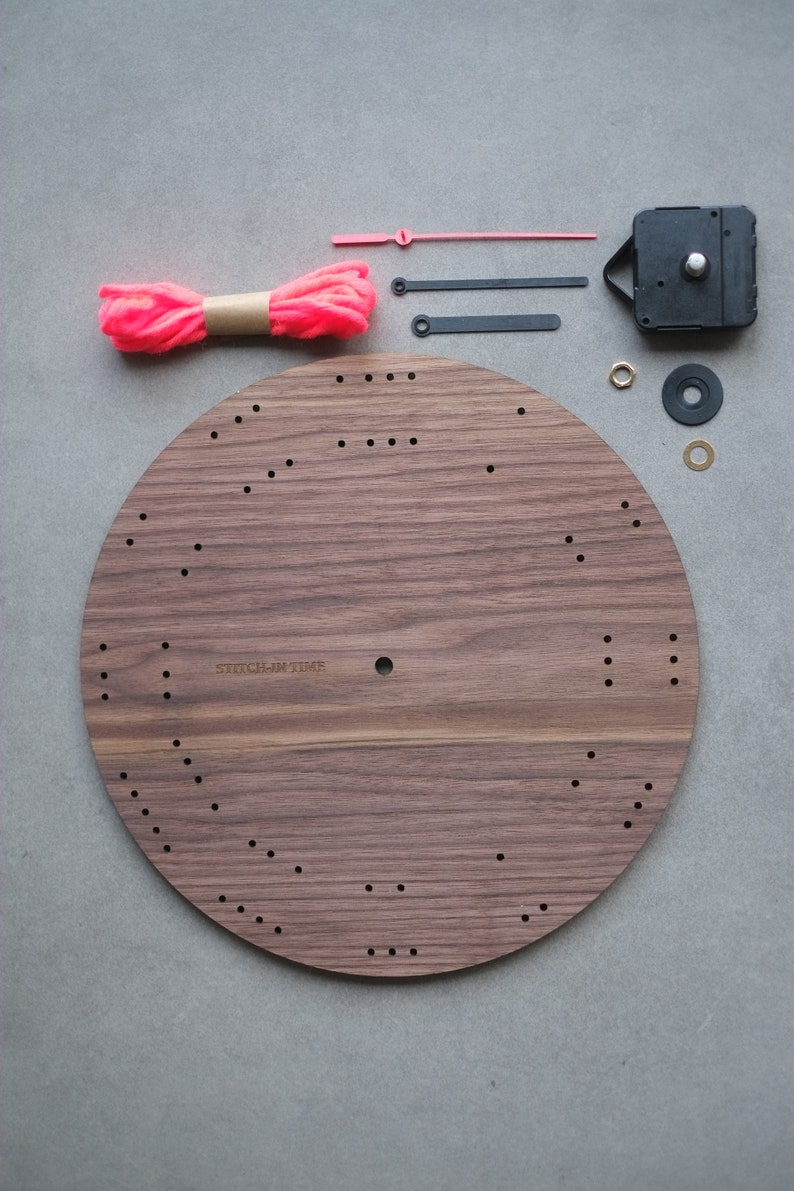 Wooden Clock Kit. Stitch Your Own Craft Clock Kit. Customisable Colours ...