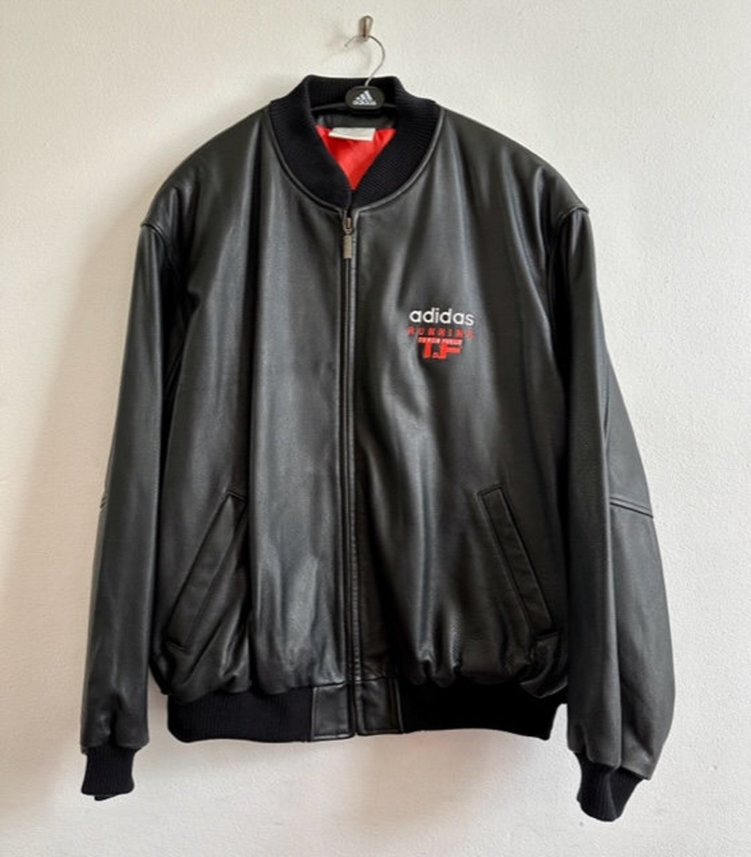 Adidas Running Track Field Leather Jacket - Etsy