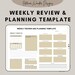Weekly Review and Planning Printable, Productivity Planner, Weekly to ...