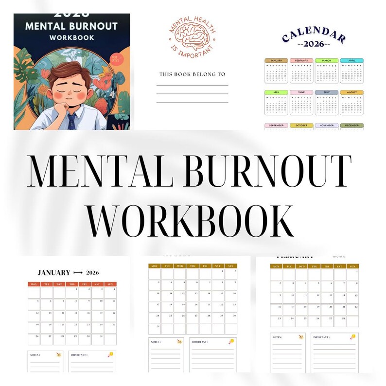 2026 Mental Burnout Workbook | Printable Stress | Overwhelm Recovery ...