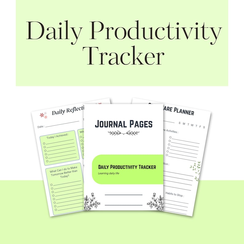 Daily Productivity Tracker | Printable Journal Pages | Productivity ...
